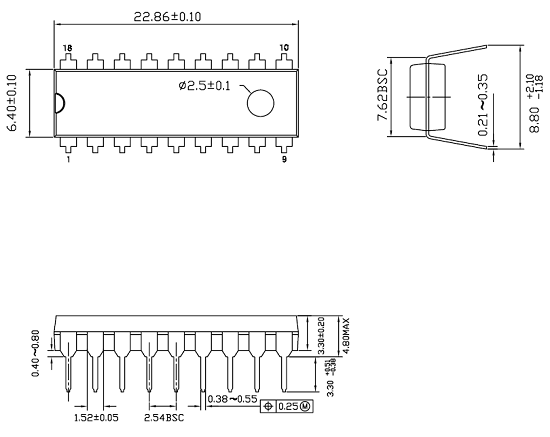 P-DIP18-300-2.54A | 东芝半导体&存储产品中国官网